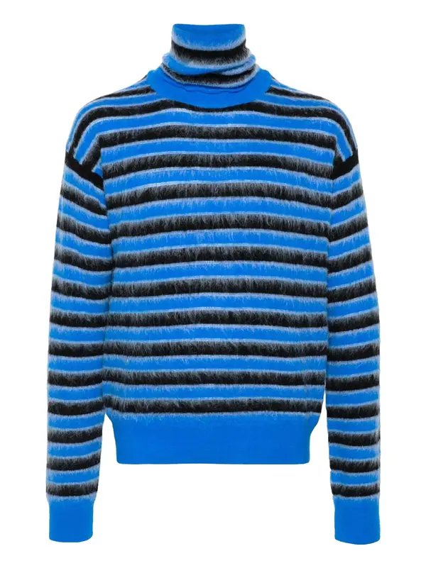 Marni Striped Virgin Wool Sweater - Blue