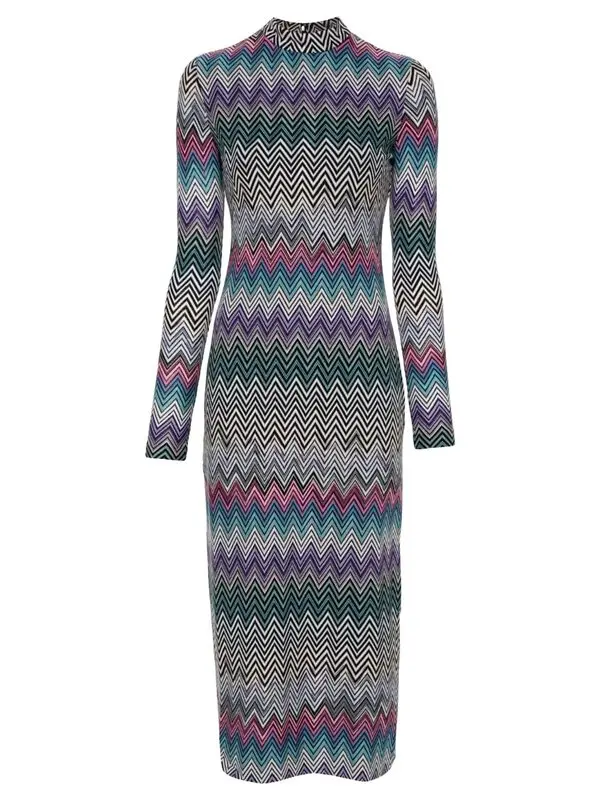 Missoni Zigzag Woven Midi Dress - Blue