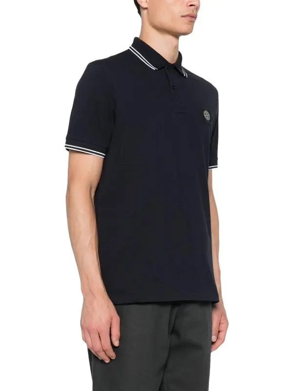 Stone Island Compass-motif Polo Shirt - Blue