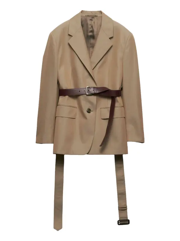 Prada Single-breasted Twill Blazer - Brown