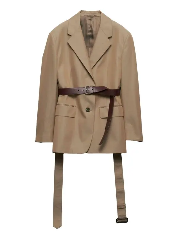 Prada Single-breasted Twill Blazer - Brown