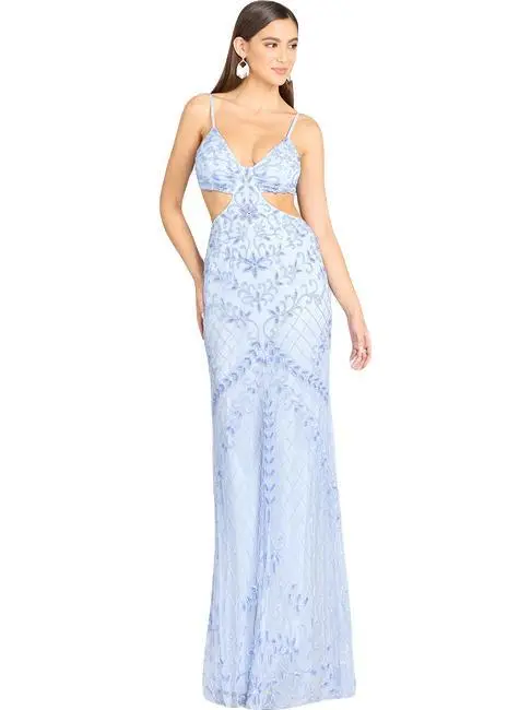 LARA NEW YORK Countess Beaded Prom Dress - Periwinkle