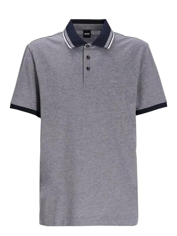 BOSS Embroidered-logo Cotton Polo Shirt - Grey