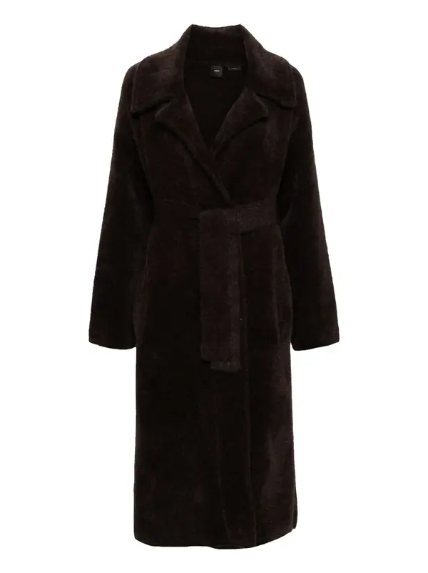 Pinko Faux-fur Belted Coat - Brown