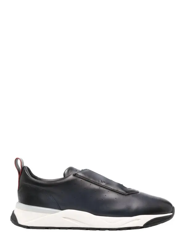 Santoni Leather Sneakers - Blue