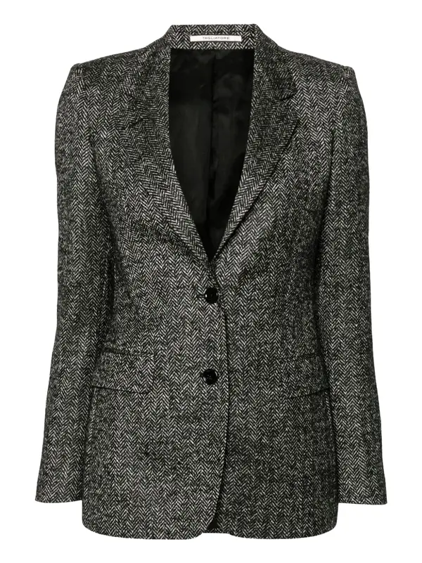 Tagliatore Herringbone-pattern Blazer - Black