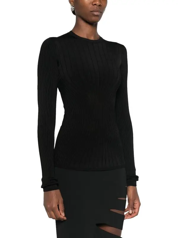 MUGLER Knit Top - Black
