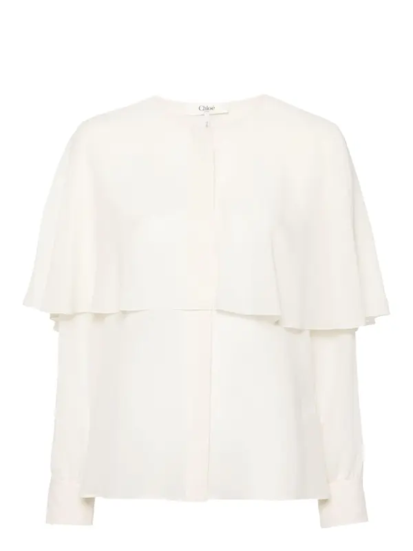 Chloé Cape-design Shirt - Neutrals