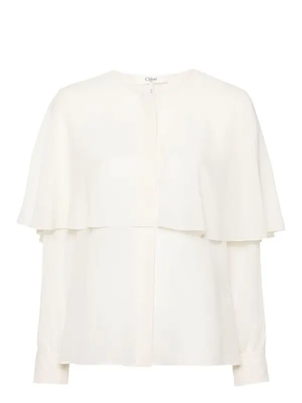 Chloé Cape-design Shirt - Neutrals