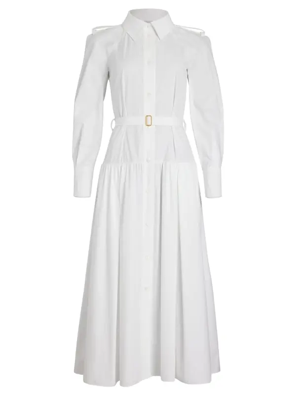 Patou Maxi Shirt Dress - White