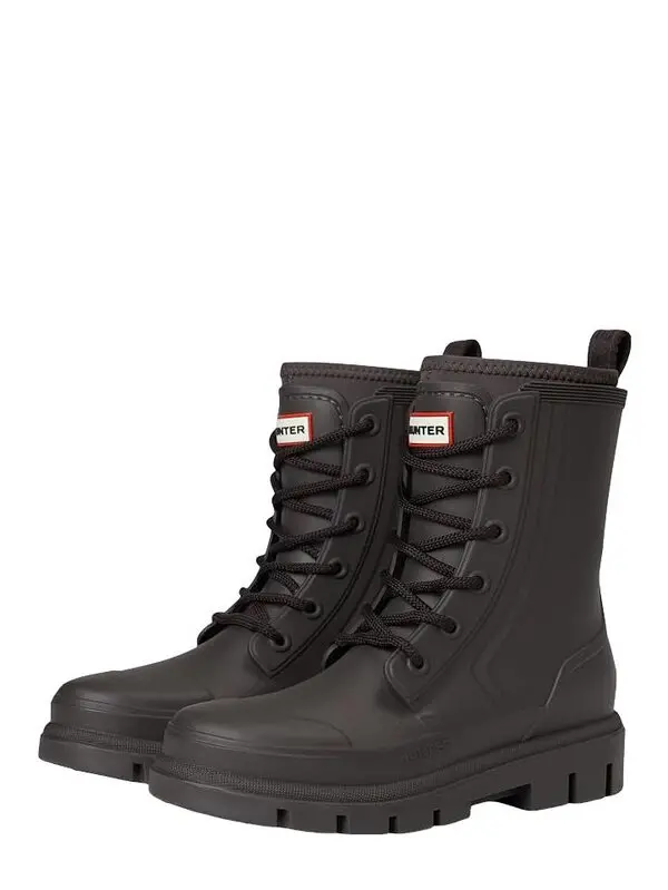 Hunter Diana Lace-up Mid Calf Boots - Brown