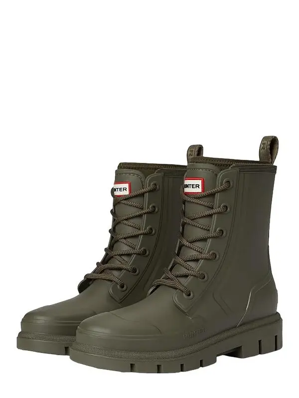Hunter Diana Waterproof Mid Calf Lace Up Boots - Green