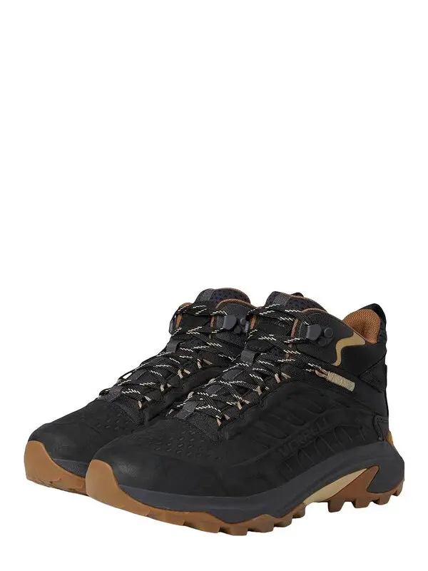 Merrell Moab Speed 2 Leather Mid Waterproof Hiking Boots - Black