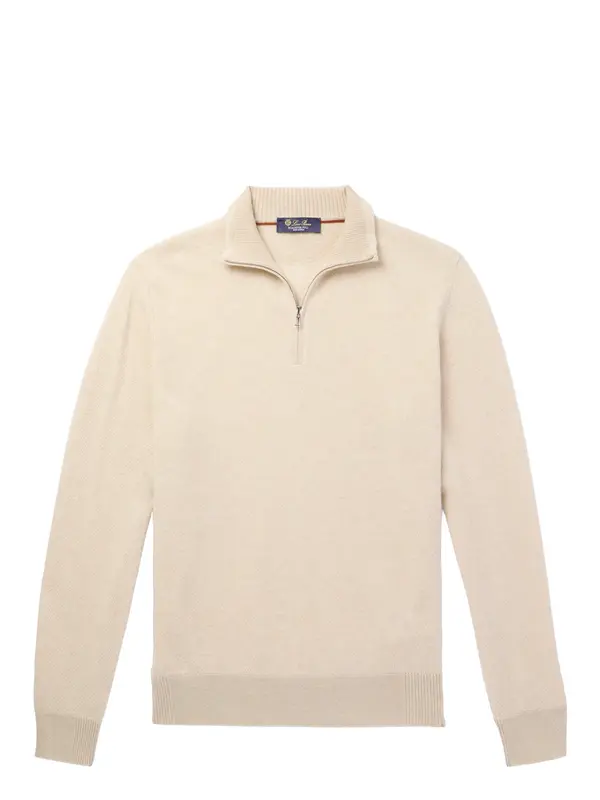 Loro Piana Roadster Cashmere Half-zip Sweater - Neutrals