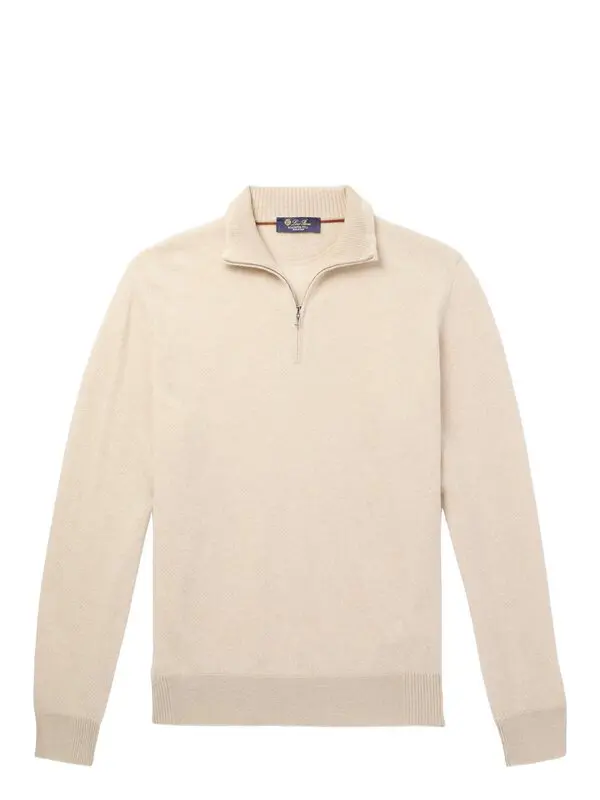 Loro Piana Roadster Cashmere Half-zip Sweater - Neutrals