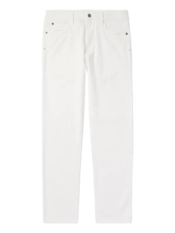 Loro Piana Quarona Slim-fit Twill Trousers - White
