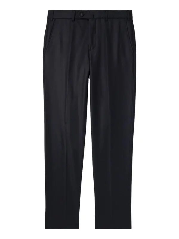 Loro Piana Carlo Straight-leg Wool-cashmere Flannel Trousers - Blue