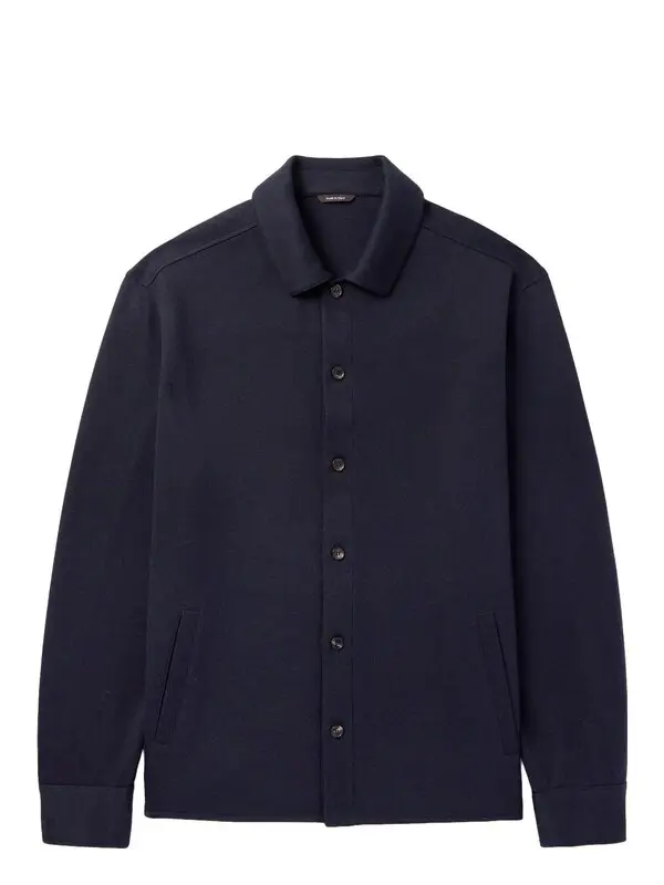 Loro Piana Whitney Cotton, Silk And Cashmere-blend Shirt Jacket - Blue