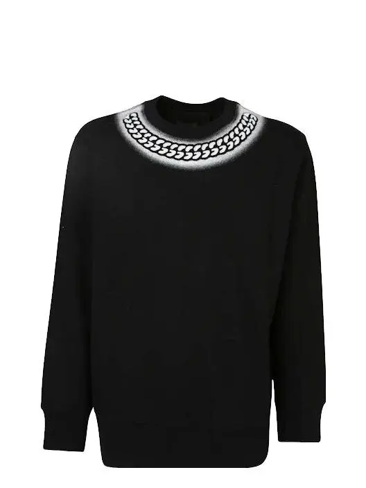 Givenchy Embossed Chain Collar Sweatshirt - Black/white