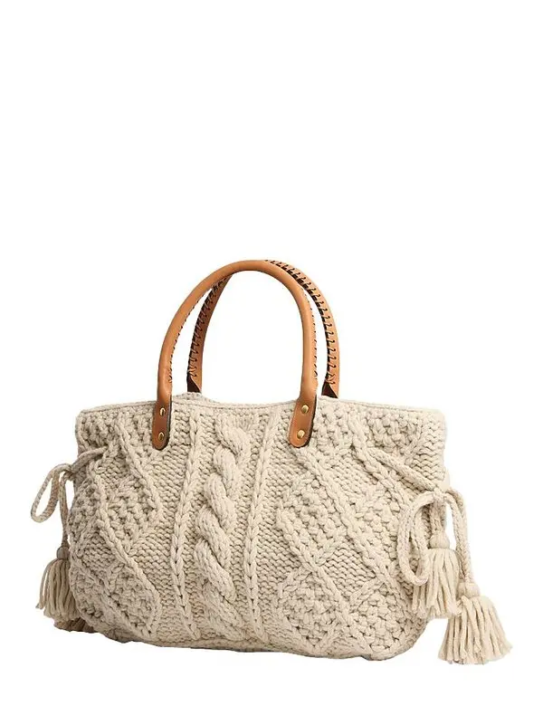 Gerard Darel 24 Gd Marilyn Knit Handbag - Natural