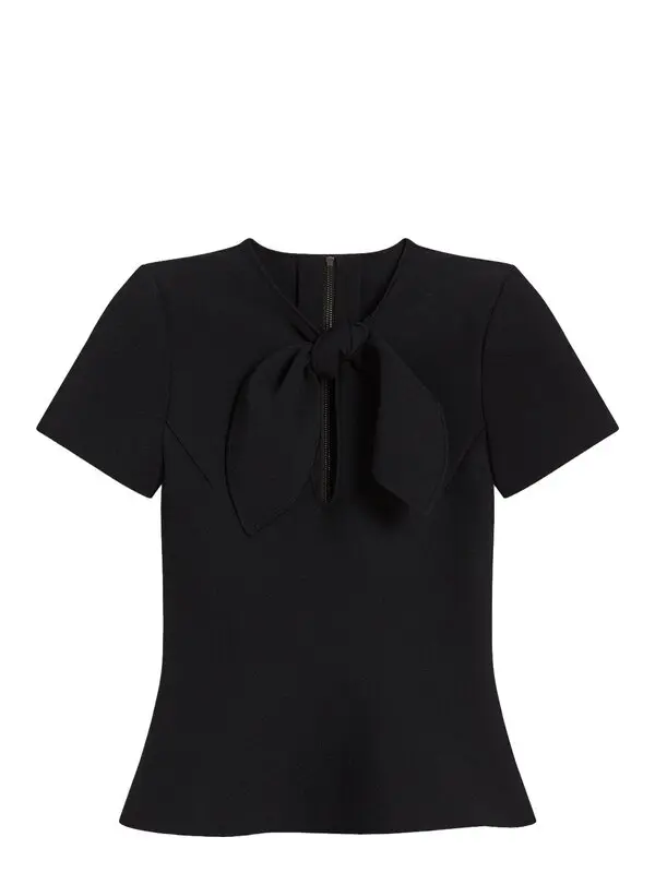 Scanlan Theodore Crepe Knit Cravat Top - Black