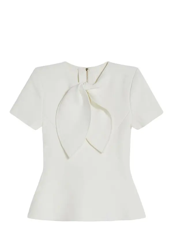 Scanlan Theodore Crepe Knit Cravat Top - Cream