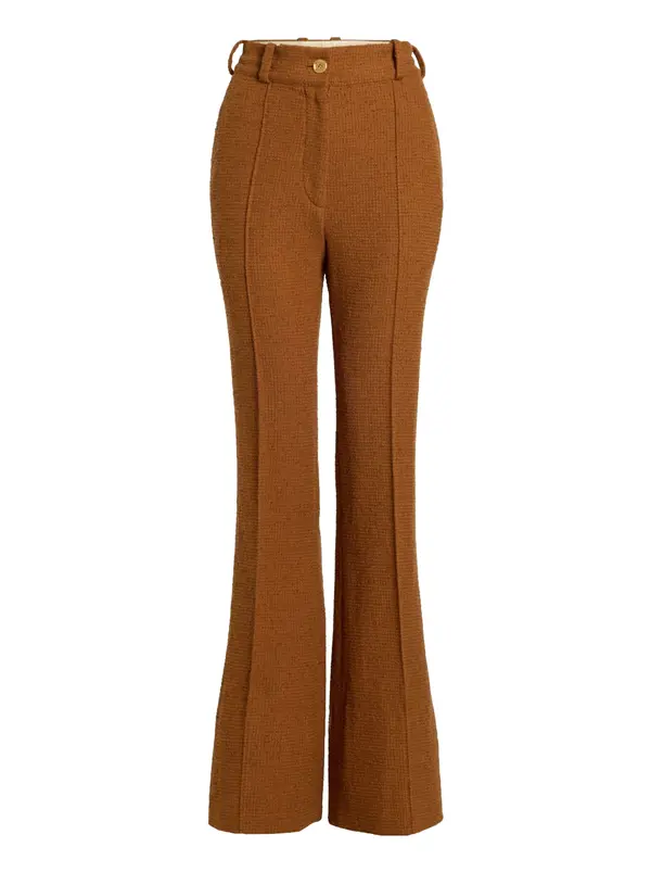 Patou Tweed Flared Trousers - Brown