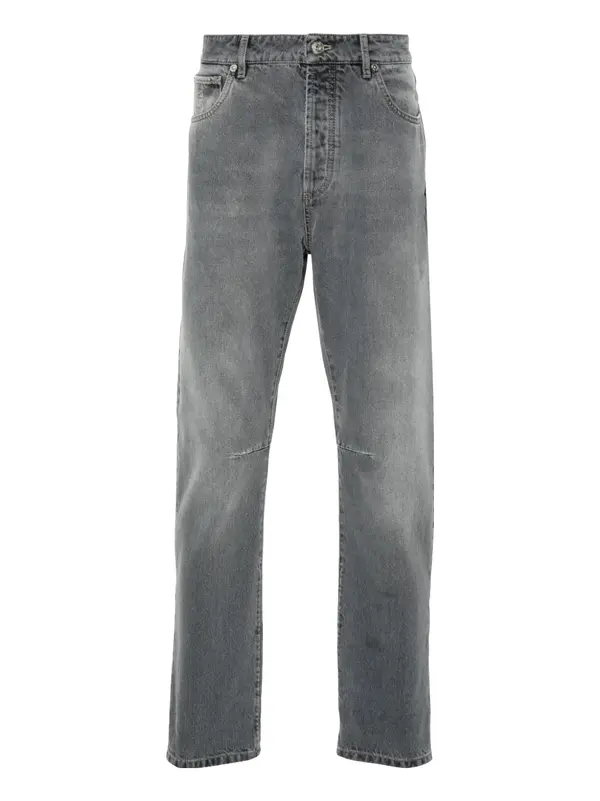 Brunello Cucinelli Logo-embroidered Jeans - Grey