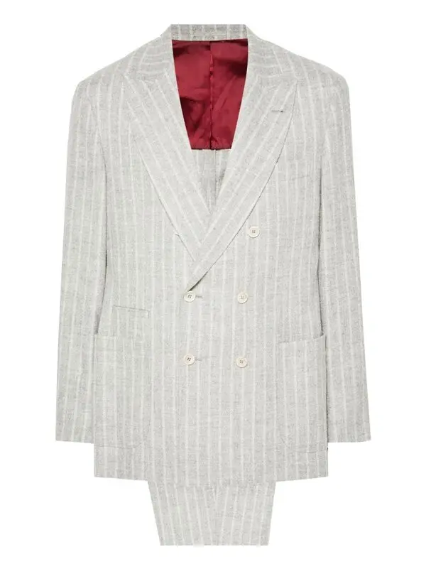 Brunello Cucinelli Striped Suit - Grey