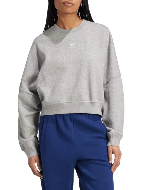 Adidas Essentials Trefoil Fleece Sweatshirt - Medium Grey Heather