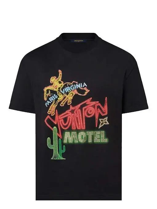 LOUIS VUITTON Graphic Embellished Cotton T-shirt - Black