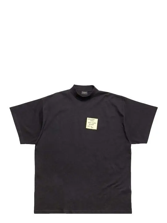 Balenciaga Sticky Note T-shirt Oversized - Faded Black