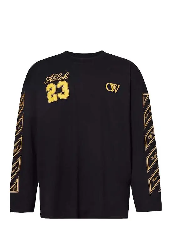 Off-White Ow 23 Wide Long Sleeve Tee Shirt - Black/gold Fusion