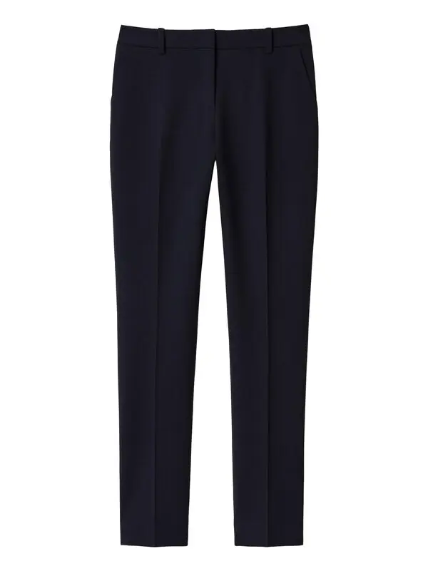 Lafayette 148 New York Petite Wool Double Face Slim Ankle Pants - Blue Ink