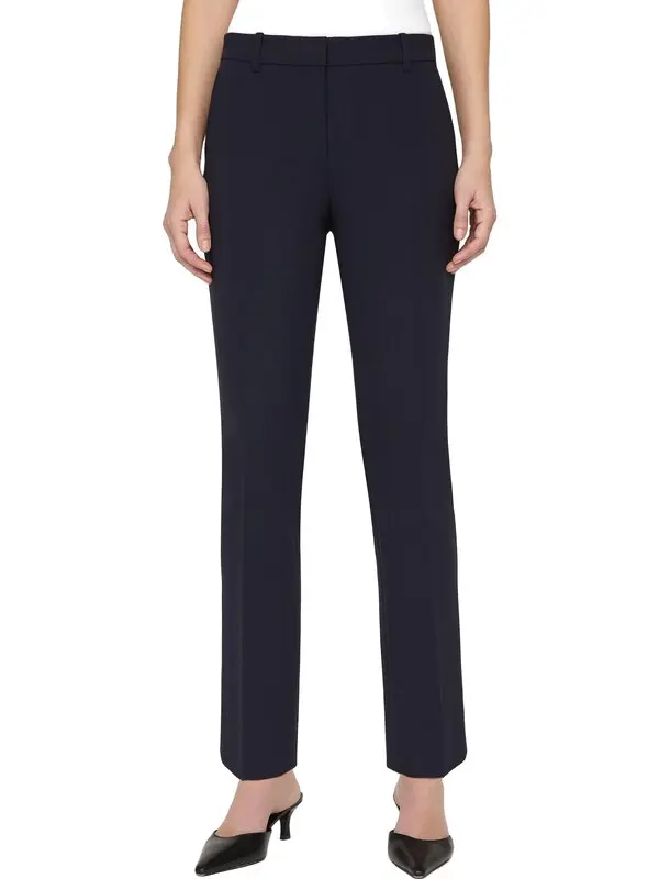 Lafayette 148 New York Petite Wool Double Face Slim Ankle Pants - Blue Ink