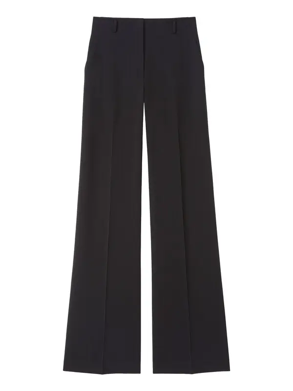Lafayette 148 New York Crepe High-waisted Wide Leg Pants - Black