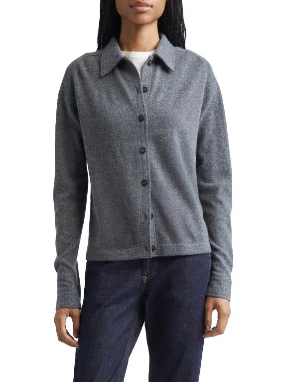 TOTÊME Cashmere Cardigan - Dark Grey Melange