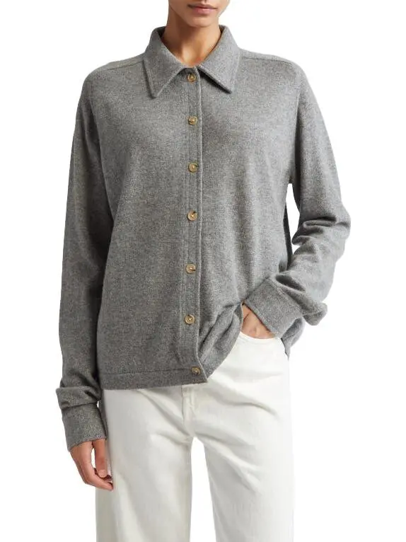 TOTÊME Cashmere Cardigan - Grey Melange