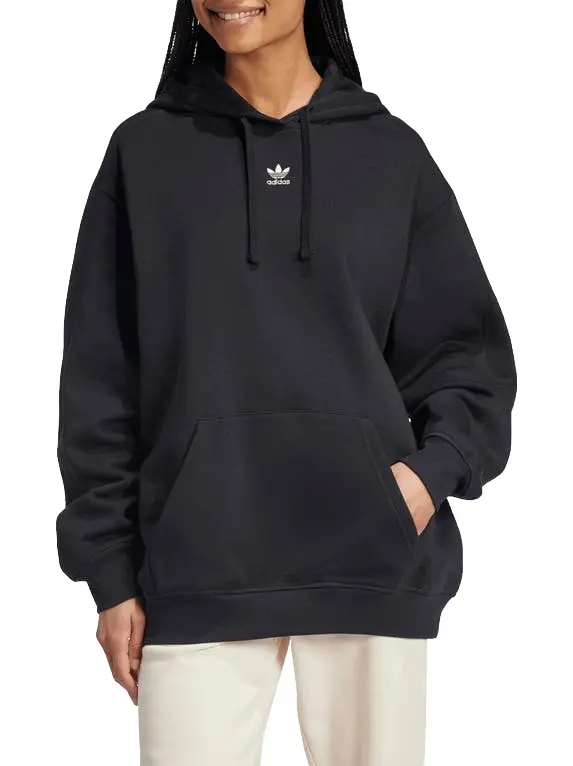 Adidas Trefoil Essentials Oversized Hoodie - Black