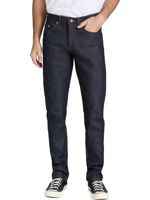 Naked & Famous Denim Weird Guy Dirty Fade Selvedge Jeans - Indigo/white