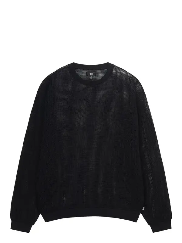 StÜssy Cotton Mesh Long-sleeve Crew - Black