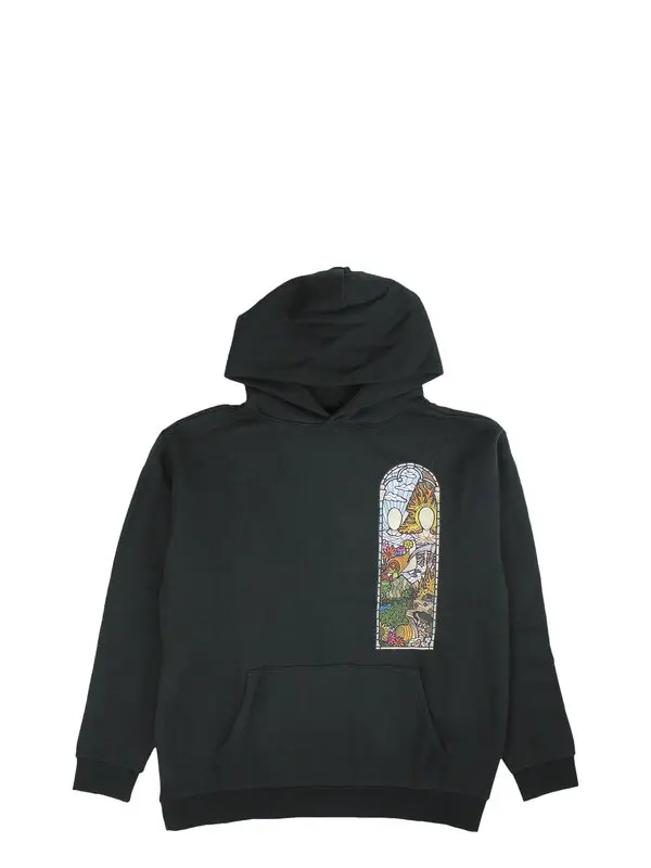 WHO DECIDES WAR BY EV BRAVADO Stained Glass Hoodie - Black