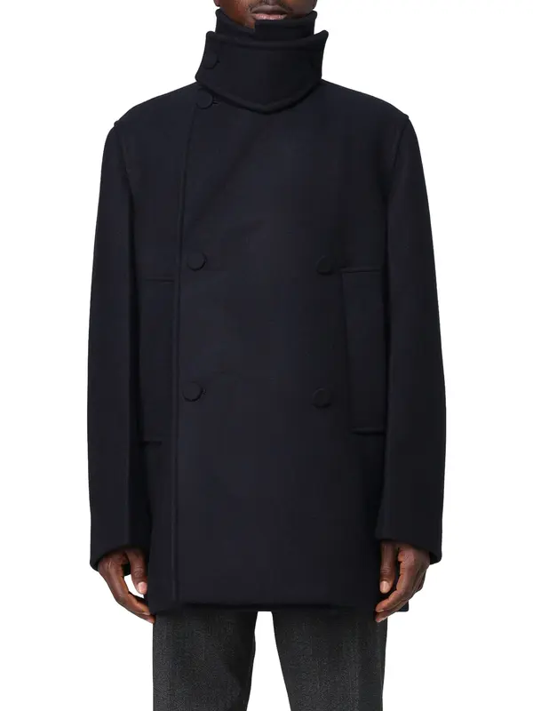 JIL SANDER Double Breasted Coat - Blue