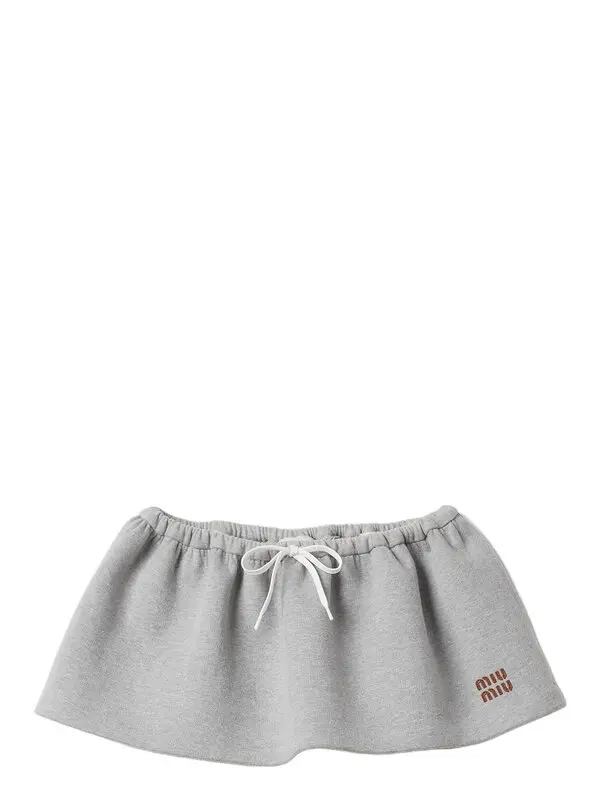 Miu Miu Padded Cotton Fleece Miniskirt - Grey