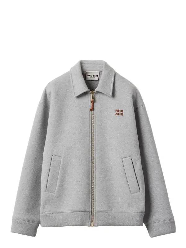 Miu Miu Jersey Blouson Jacket - Grey