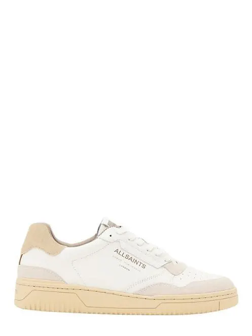 ALLSAINTS Regan Panelled Suede And Leather Low-top Trainers - Triple Chalk W