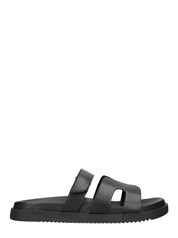 Steve Madden Multi-strap Leather Flat Sandals - Black