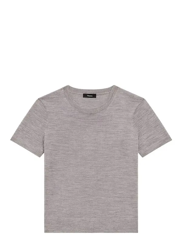 Theory Regal Merino Wool T-shirt - Gray