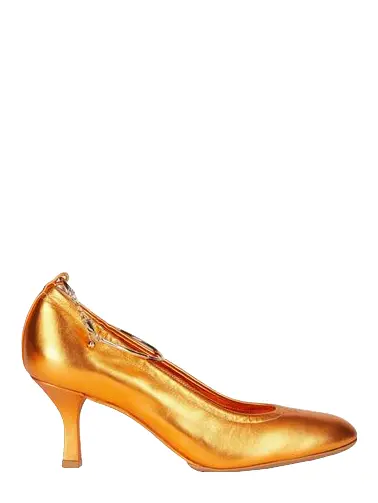 Casadei Leather Pumps With Glitter Detailing - Orange