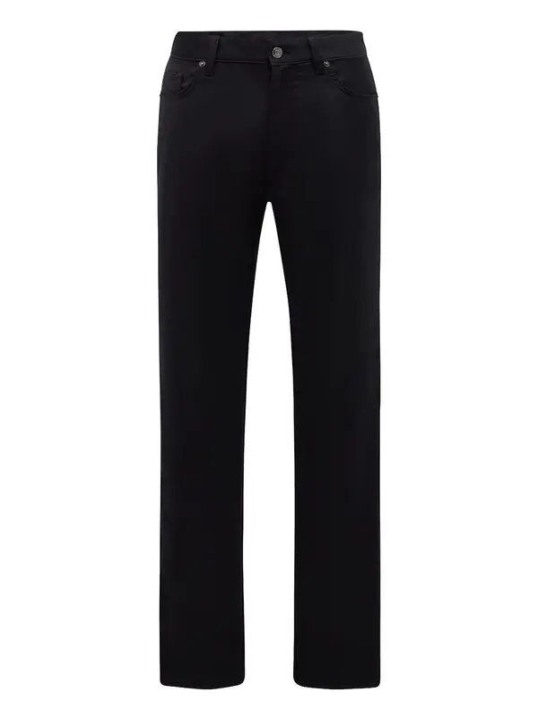 Zegna Natural Comfort Wool Five-pocket Pants - Black Solid